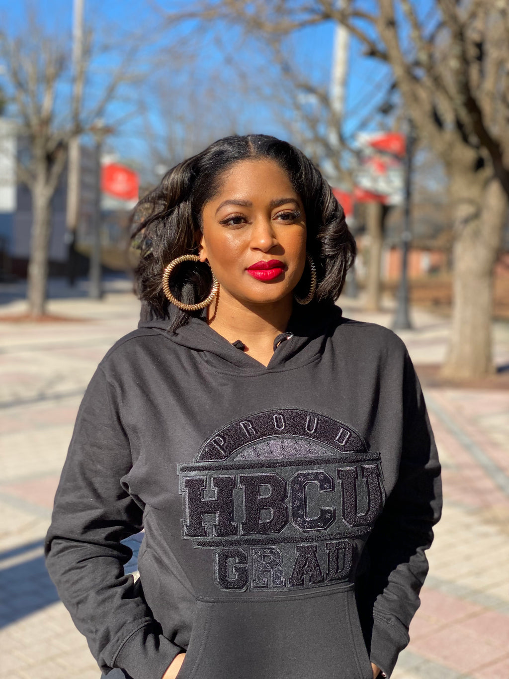 PROUD HBCU GRAD-BLACK SWEATSHIRT