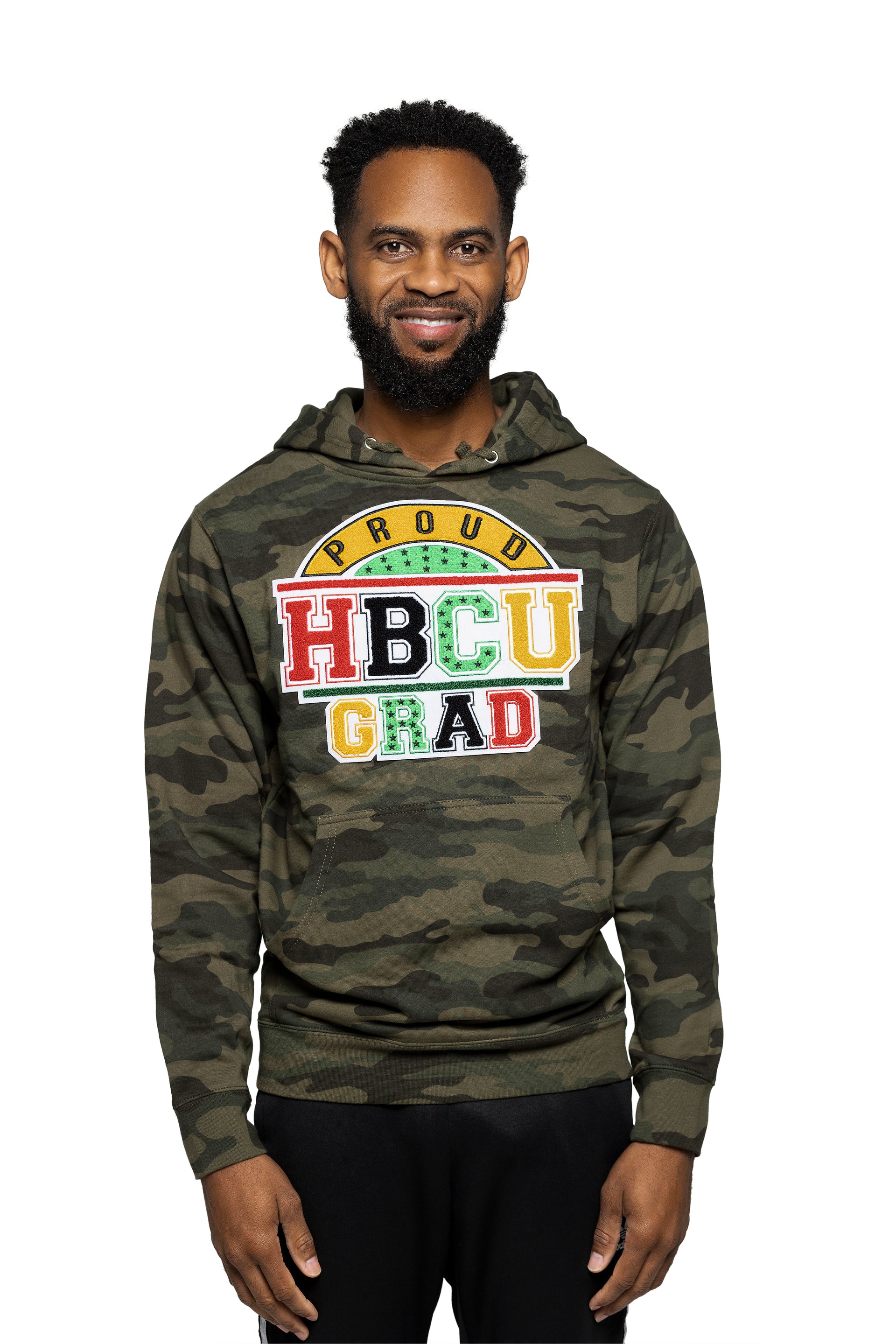 LIMITED EDITION PROUD HBCU GRAD CAMO HOODIE